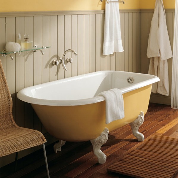 Baignoire sur pied Rétro fonte blanche, 170 x 78 cm - materiauxnet.com