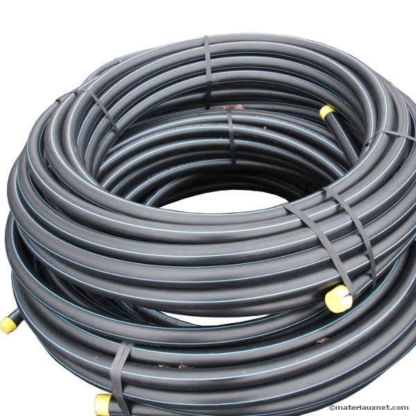 Tuyau PE bande bleue 16 bars diam 25 mm, en 100 m - materiauxnet.com