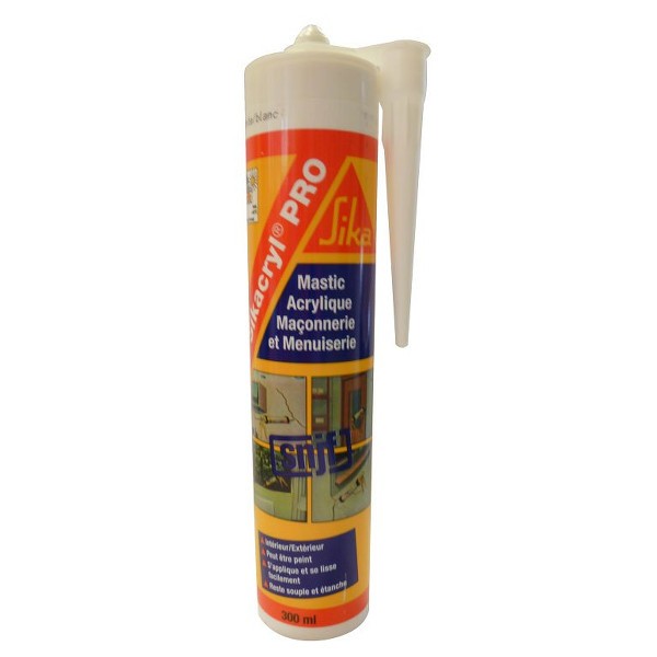 Mastic Acrylique SIKACRYL Pro Gris cartouche 300ml - materiauxnet.com