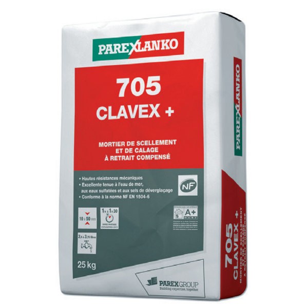 Mortier de Scellement et Calage Clavex + Lanko 705, sac de 25kg ...
