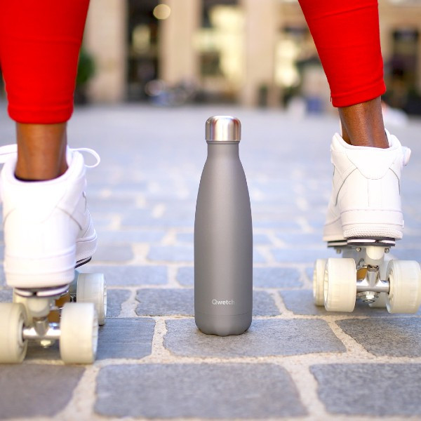Gourde Isotherme Qwetch Granite Double Paroi Gris - materiauxnet.com