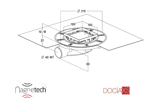 Siphon Cadre à Paver Inox 10x10 Docia-XS Nicoll - materiauxnet.com