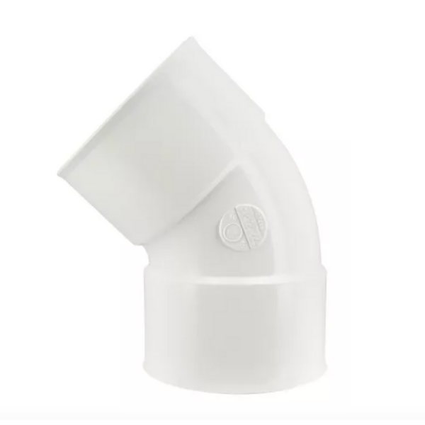 Coude PVC F-F 45° Nicoll CT44B NF Blanc, ⌀100mm - materiauxnet.com