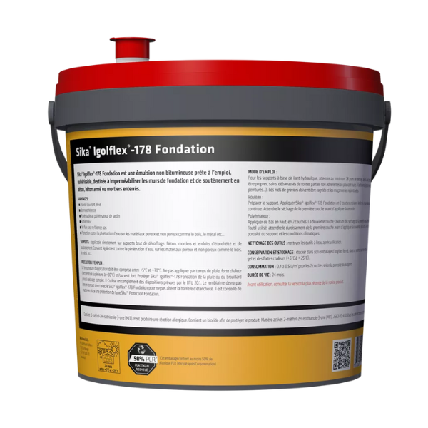 Enduit Bitumineux Sika Igolflex®-178 Fondation, 10L - materiauxnet.com