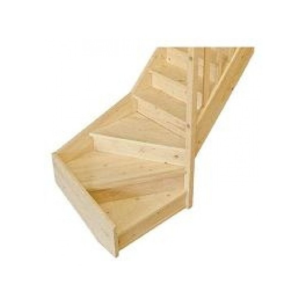 Escalier Quart Tournant Bas Droite En Sapin 266x282