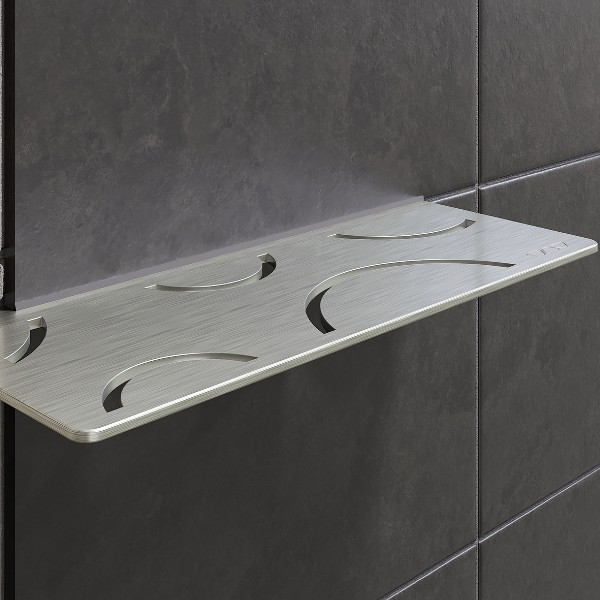 Tablette de Douche Schlüter Shelf W S1 Inox Curve - materiauxnet.com