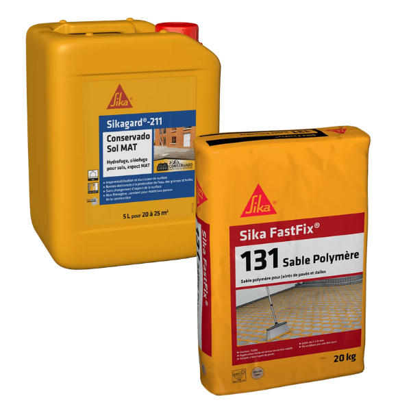 Lot Sika FastFix-131 20kg + Sikagard-211 Sol Mat 5L - materiauxnet.com