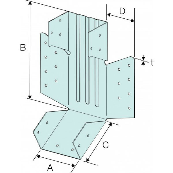 Etriern à pente réglable Acier LSSU28 Simpson - materiauxnet.com