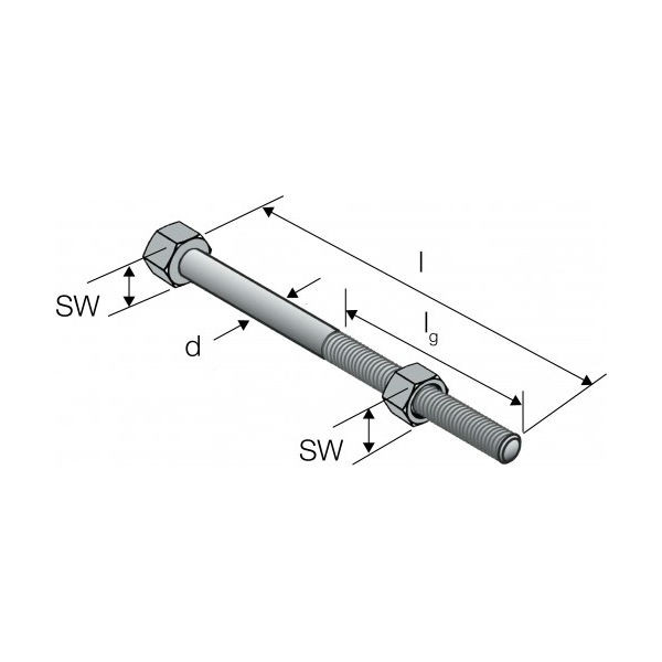 Boulon tête hexagonale BSH16/240 en acier Simpson - materiauxnet.com