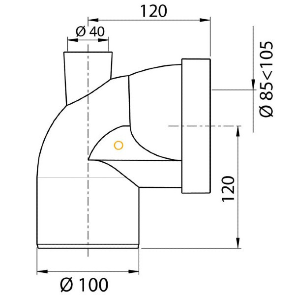 Pipe WC Coudée Rigide Ø100 mm Mâle avec Piquage Wirquin 71020201 ...