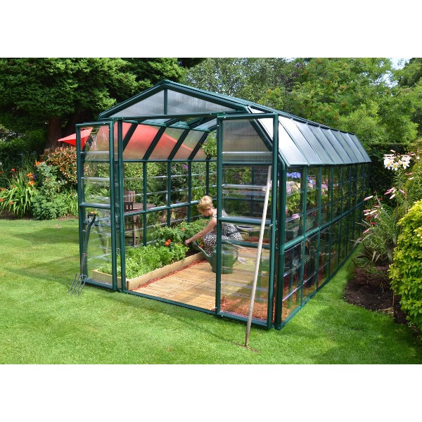 Serre PVC Alu Canopia Grand Gardener 12,5m² Vert - materiauxnet.com