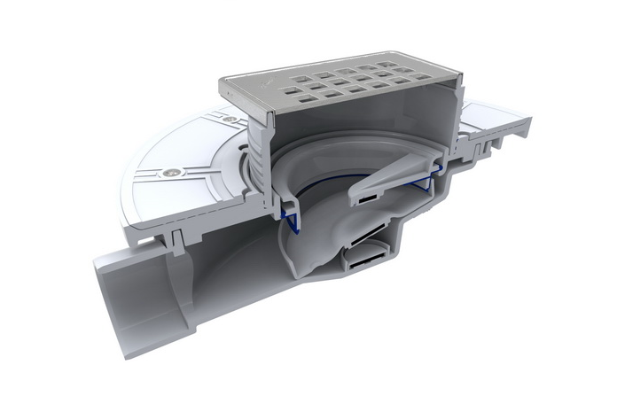 Siphon Plat grille Inox 15x15cm Docia XS Nicoll - materiauxnet.com