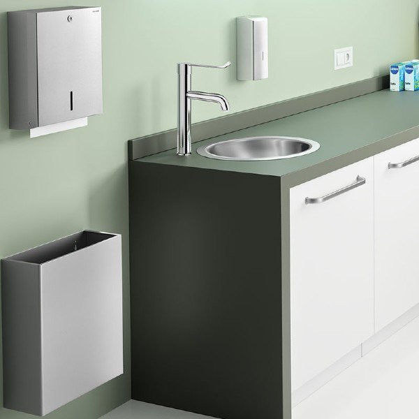 Vasque Ronde Delabie Hemi Diam 385 mm Inox 120490 - materiauxnet.com