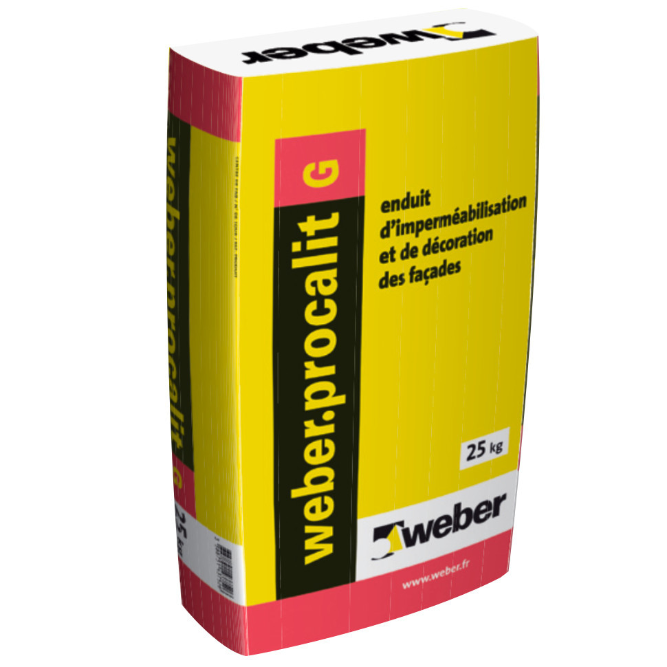 Enduit d'impermabilsation Weberprocalit G 25kg - materiauxnet.com